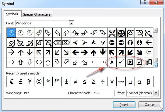 Where Is The Check Mark Symbol In Excel 2007 2010 2013 2016 2019 