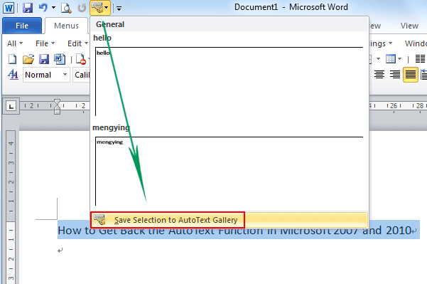 How To Add And Use The AutoText Function In Microsoft Word 2007 And 2010
